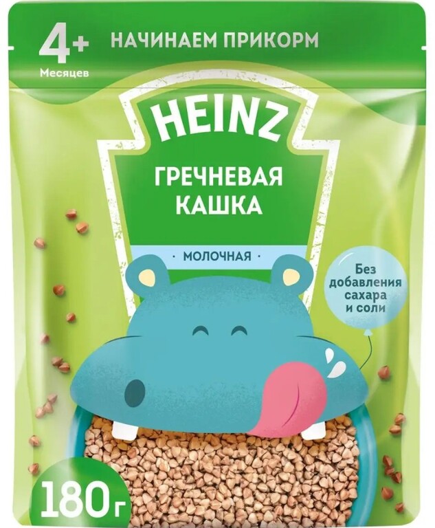 Кашка Хайнц мол. гречневая, 4 мес., 180гр (пауч) | Pepper