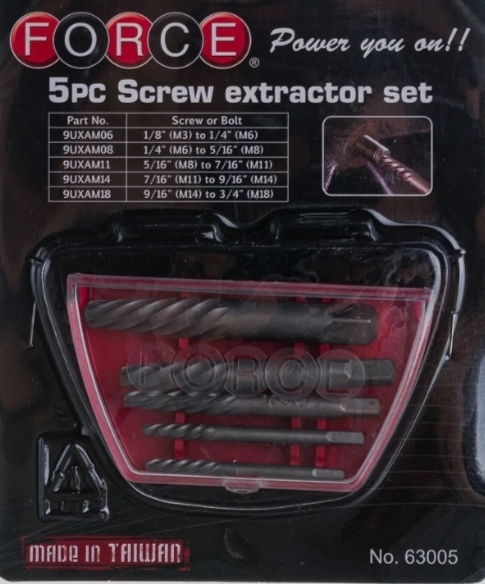 Экстрактор резьбы FORCE YF-1013 63005 | Pepper